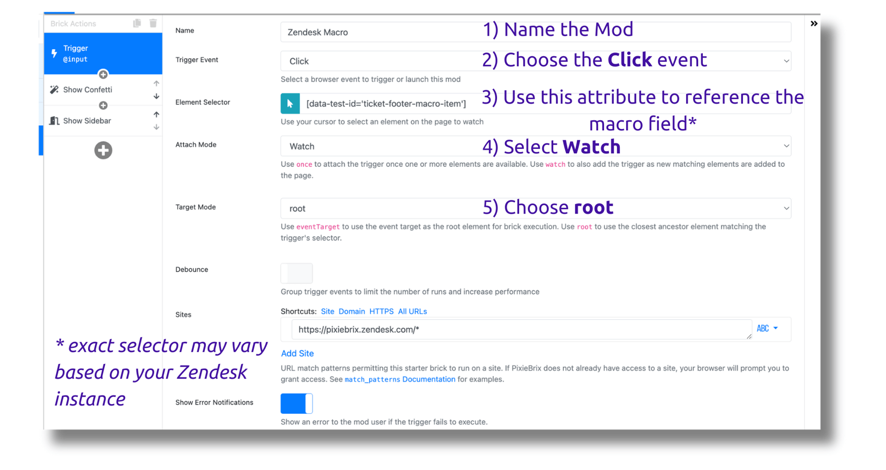 Launch a decision tree with a Zendesk macro