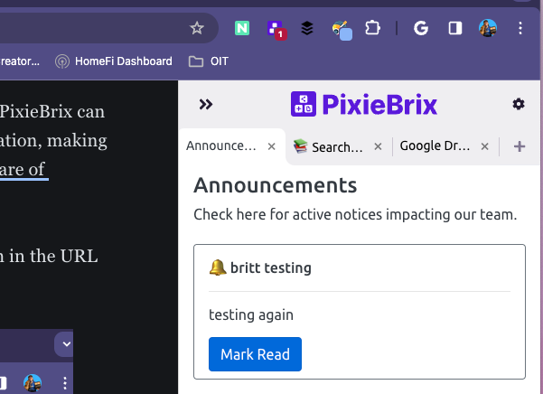 How we use browser alerts at PixieBrix