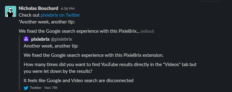 Automatically Send Tweets to a Slack Channel With PixieBrix